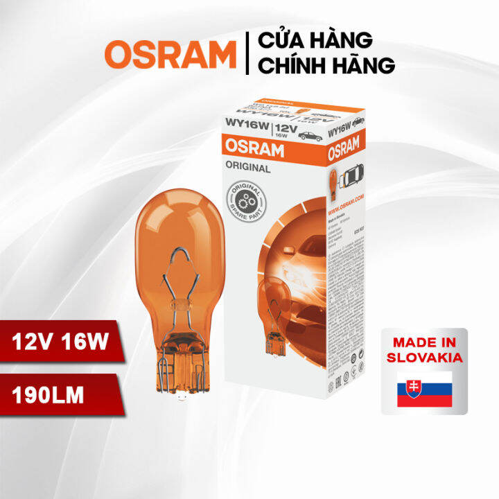 Combo 10 Bóng Đèn Chân Ghim Trung 1 Tim OSRAM Original T15 WY16W 12V 16W Màu Vàng - Nhập Khẩu ...