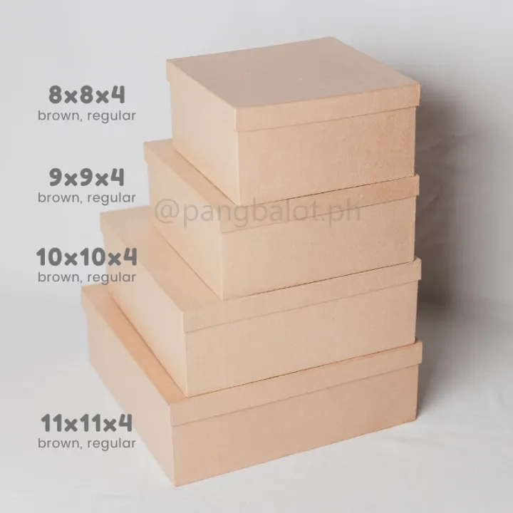 Kraft box (hard box) - 8x8x4 9x9x4 10x10x4 11x11x4 12x12x4 10x8x3 ...