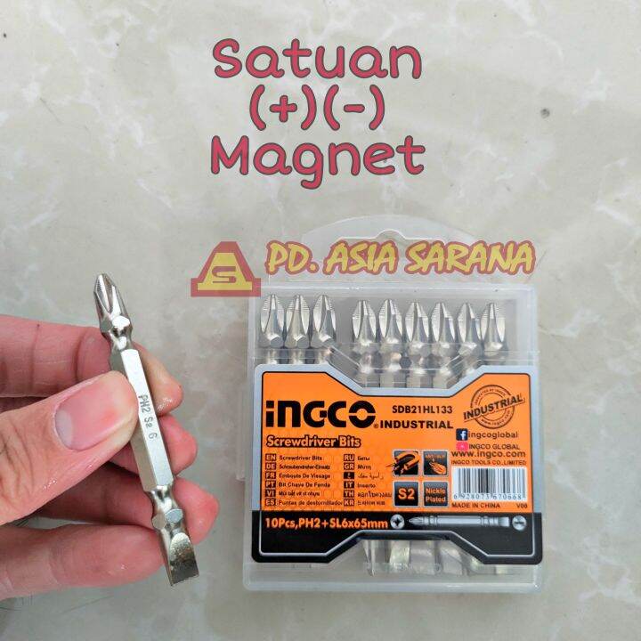 Screwdriver Bit PH2(+)SL6(-) INGCO SDB21HL133 Mata Obeng Plus MInus | Lazada Indonesia