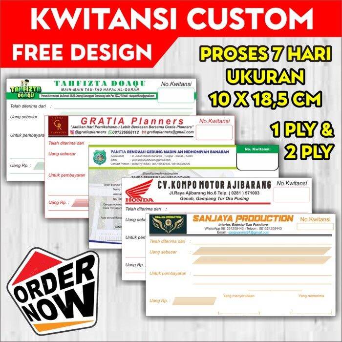 kwitansi custom f4/folio jadi 3, 1&2 ply zain grafika | Lazada Indonesia