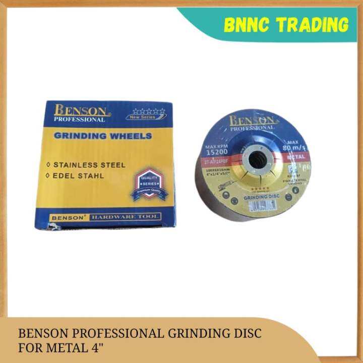 BENSON PROFESSIONAL GRINDING DISC FOR METAL 4" | Lazada PH