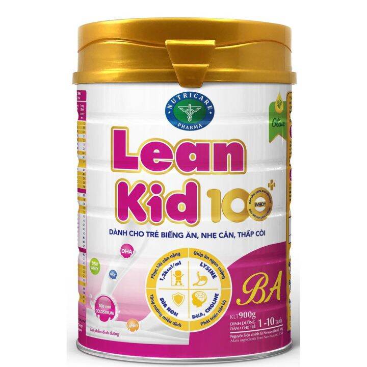 Sữa Lean Kid 100 BA 900g - dành cho trẻ biếng ăn, nhẹ cân, thấp còi ...