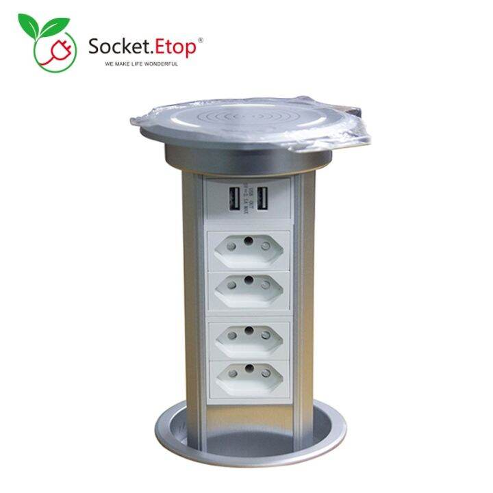 Brazil Plug Motorized Automatic Pop Up Electrical Socket With 2/4 Power ...