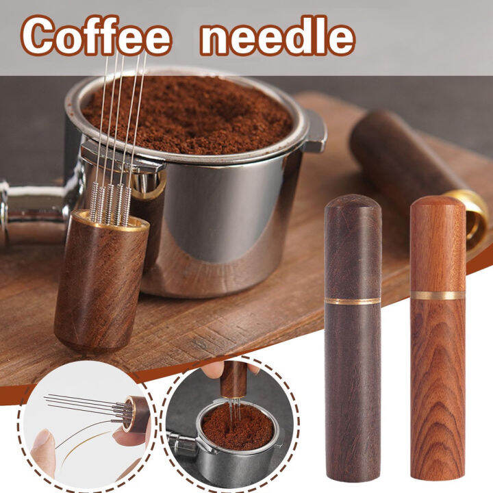 Stainless Steel Needle Coffee Needle Distributor Wood Handle Espresso ...