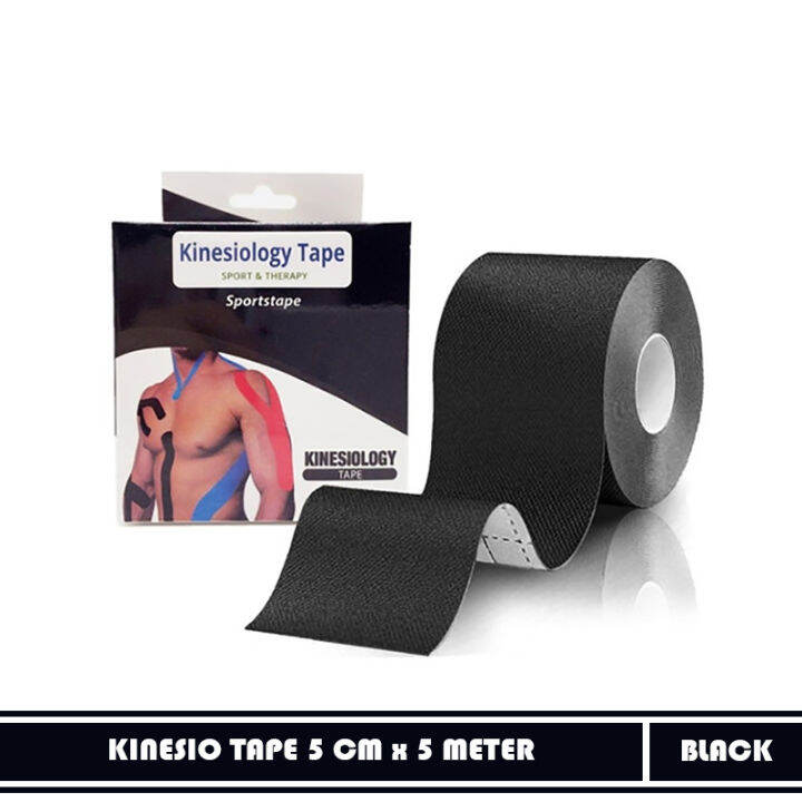 Plaster Otot Cedera Kinesio Tape 5 cm x 5 meter Hitam | Lazada Indonesia