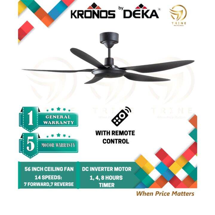 Deka Kronos DC Inverter Motor Ceiling Fan F5DC (56 Inch) 14-Speed 5 ...