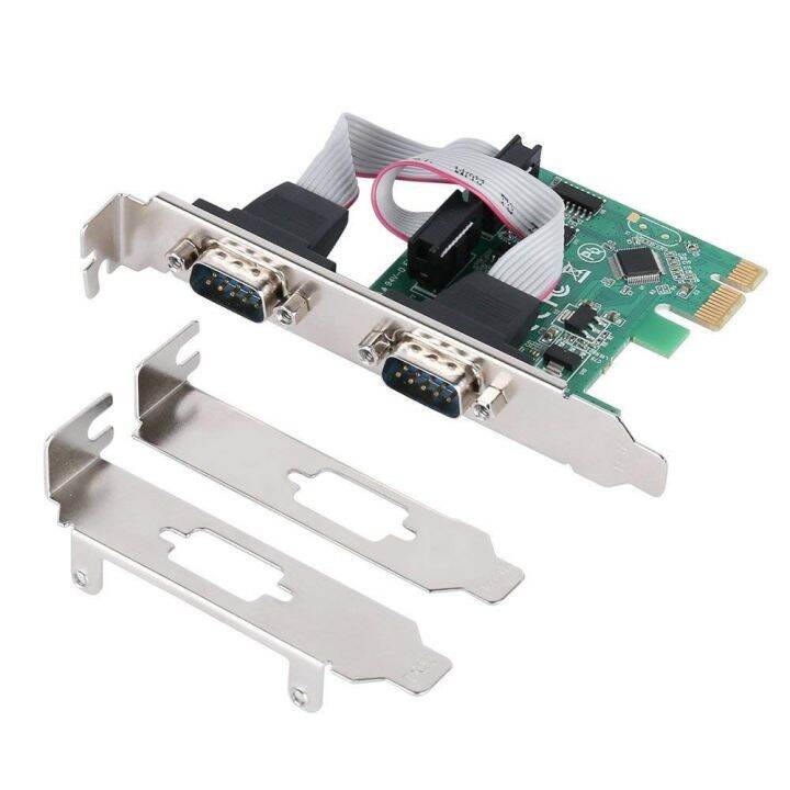 PCIe Serial Expansion Card PCI Express 1.0 x1 to 2 Port Industrial DB9 COM RS232 Converter ...