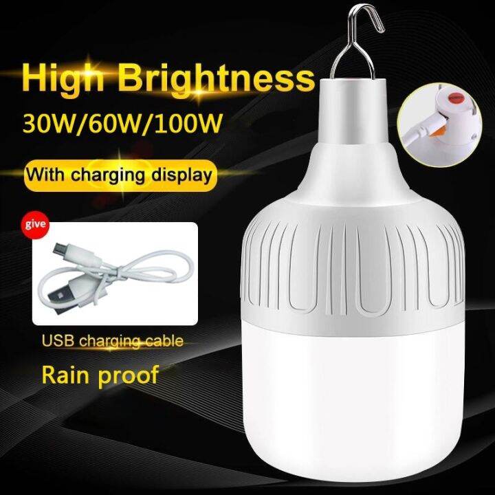 【Philippines Spot】Zseltop Rechargable Bulb 30W 60W 100W Emergency Led ...