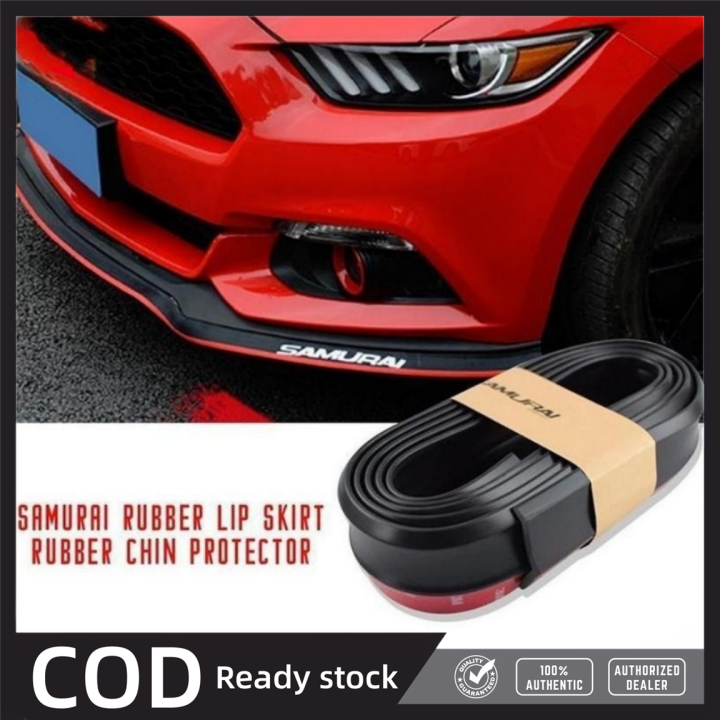 Samurai PURE BLACK Car Front Bumper Lip Protector Rubber Splitter ...