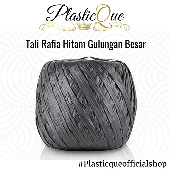 TALI RAFIA ROLL 1 KG 1KG HITAM GULUNGAN BESAR FULL JAHIT KARUNG ...