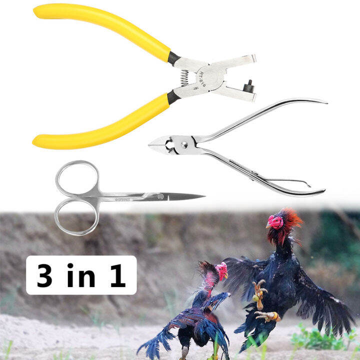 Gamefowl 3 in 1 Kit (Stainless Steel Chicks Toe Puncher + Chicken Nose ...