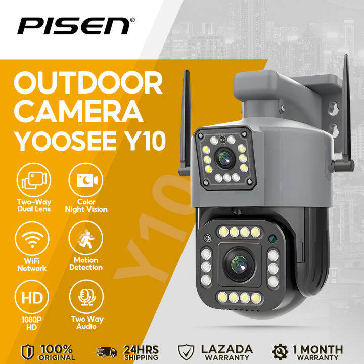 YOOSEE Y10 4MP Dual Lens Dual Screen PTZ CCTV Camera Outdoor Wireless ...