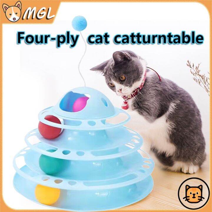 Interactive Cats Toys Turntable Pet toys Intellectual Track Tower ...