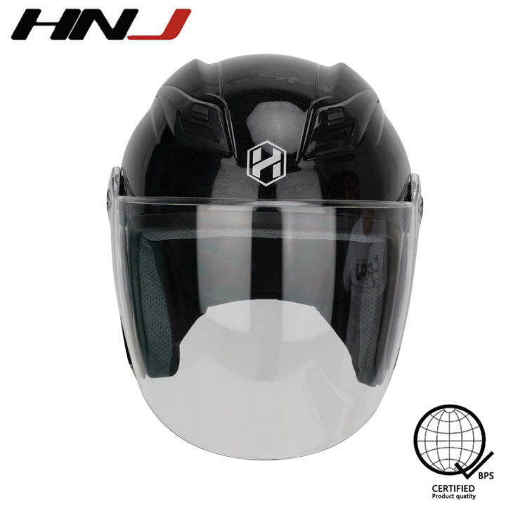 HNJ Half face Motorcycle Helmet Clear Single Visor Mototribe HNJ Helmet ...