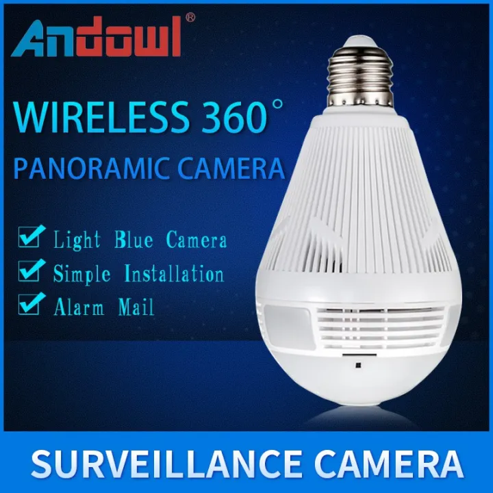 Light Bulb Camera Wireless IP Camera 360°Paramic CCTV WIFI RealTime ...