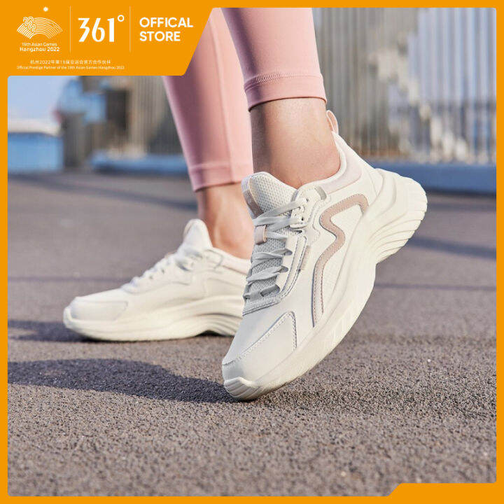 361 Degrees Softflow1.0 Women's Full Leather Running Shoes Cushioning ...