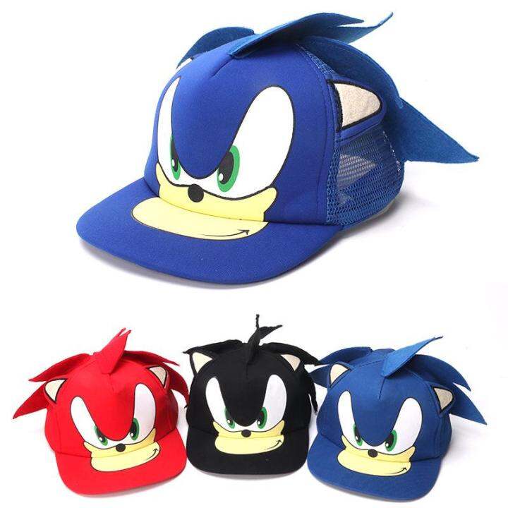 3D Sonic the Hedgehog Hat Sonic Kid Supersonic Cartoon Mesh Baseball ...