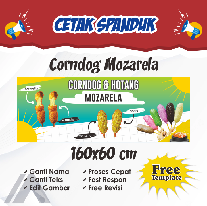 cetak banner spanduk CORNDOG 160x60 bisa custom | Lazada Indonesia