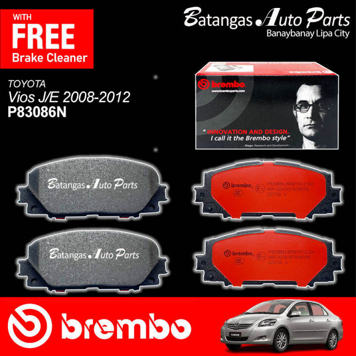 BREMBO FRONT BRAKE PAD TOYOTA VIOS 1.3 J/E 2008-2012 1SET 4PCS W/ FREE ...