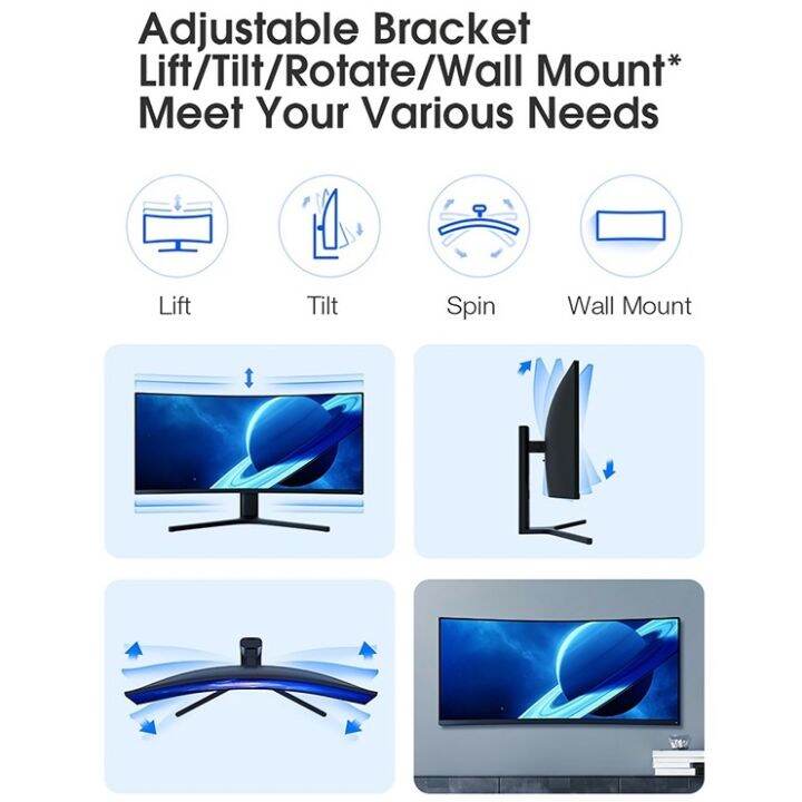 RH ♩Xiaomi 34 inch Curved Monitor Mi Ultrawide VA Gaming Display 144hz ...