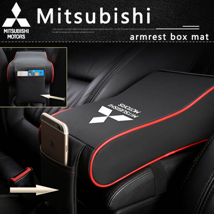 Leather Car Central Armrest Soft Pad Black Auto Center Console Arm Rest ...