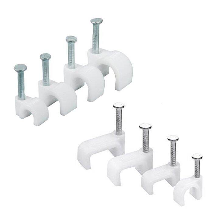Cable Clip Square / Flat , Round (sold by 100's) | Lazada PH