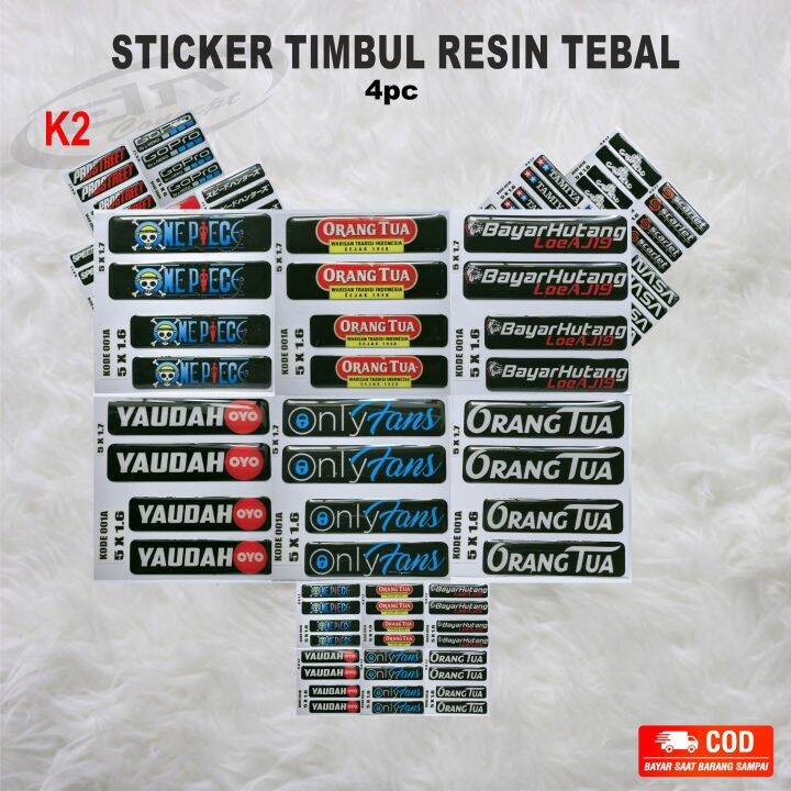 Sticker STIKER TIMBUL SET resin Variasi K2 Logo Onepiece OrangTua Fans ...