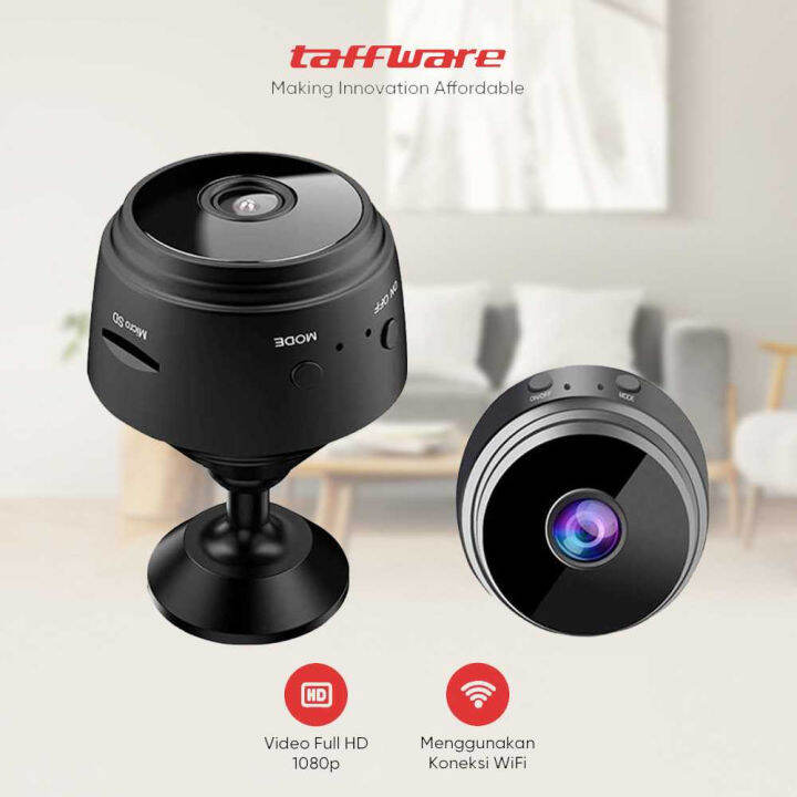 Mini WiFi IP Camera CCTV Wide Angle Nightvision 1080P - A9NV - Black ...