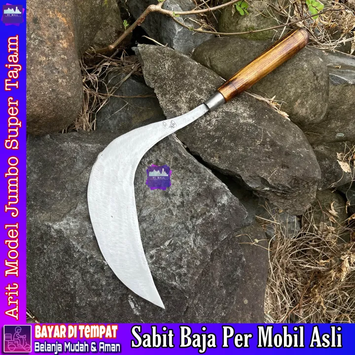 Arit Sabit Besar Baja Per Asli Super Tajam Arit Rumput Padi Terbon Alang Alang Sabit Babat Suket ...