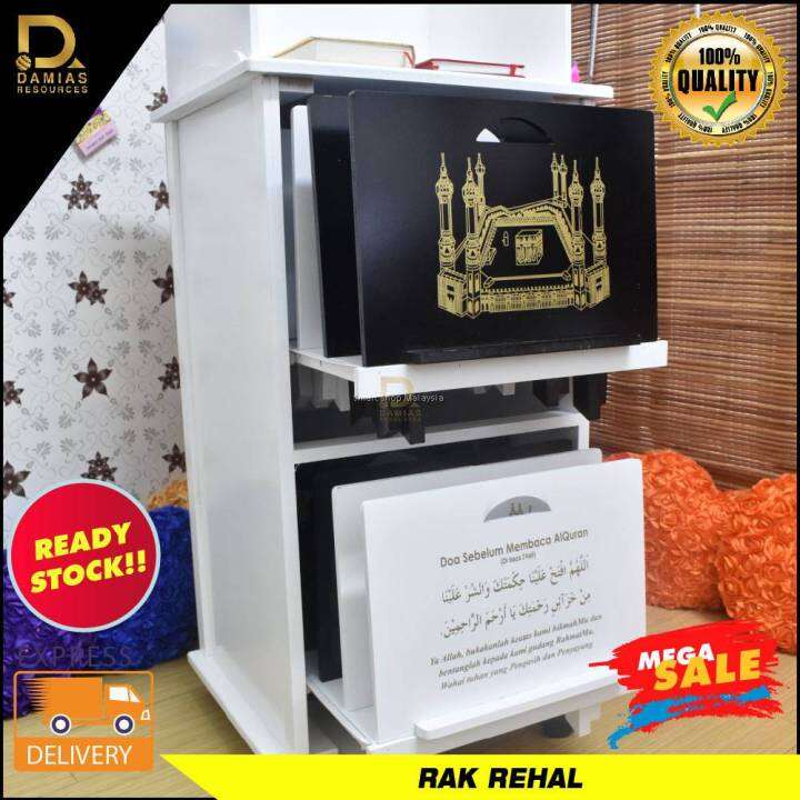 Rak Cabinet Beroda Mudah Alih Warna Putih Almari Wooden Kayu Serbaguna ...