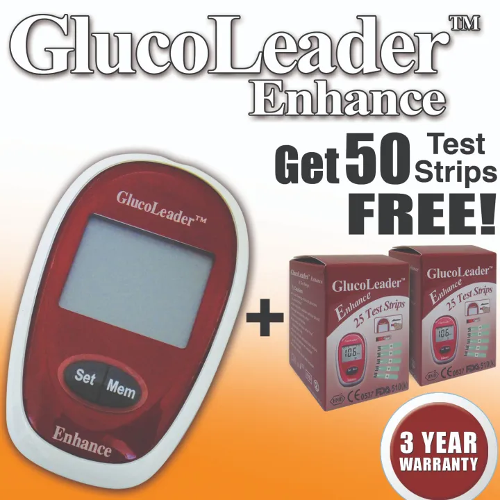 Taiwan GLUCOLEADER ENHANCE Blood Glucose Meter Glucometer Diabetes Test ...