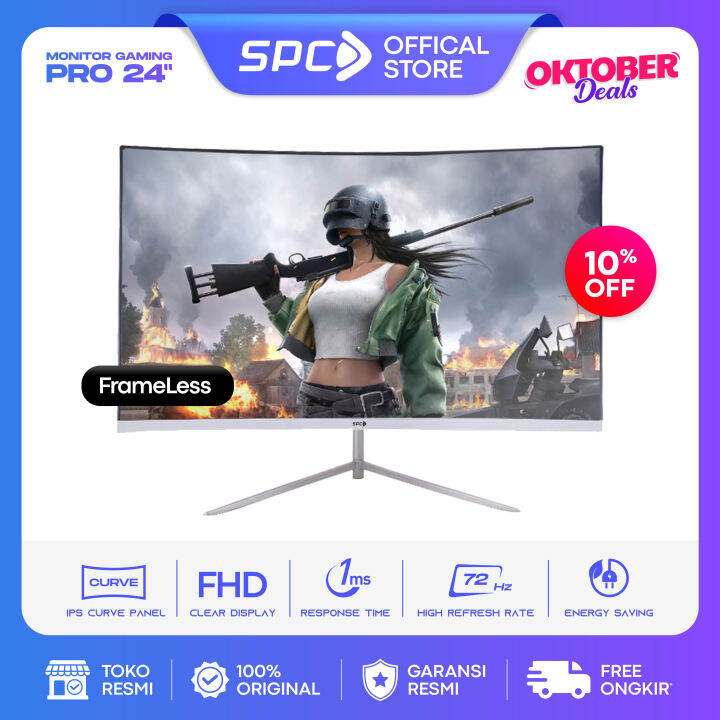 Monitor SPC Gaming LED Full HD 24 inch Curve | Lazada Indonesia