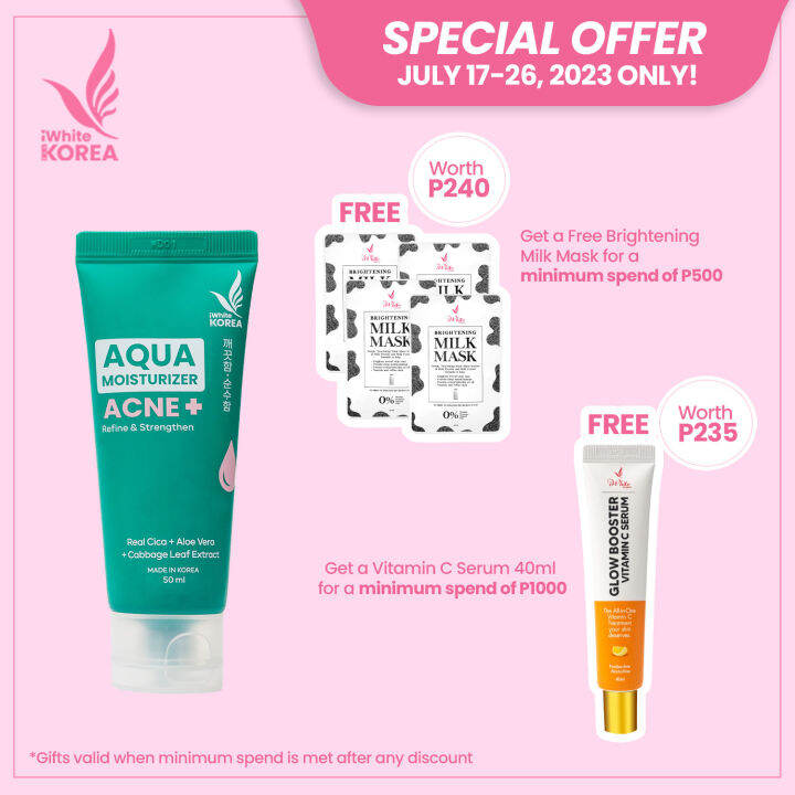 iWhite Korea ACNE+ Aqua Moisturizer 50ml Calms Troubled Acne-Prone Skin ...