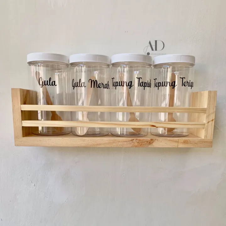 RAK BUMBU ATAU RAK SERBAGUNA SET DENGAN TOPLES BUMBU DAPUR ADA TULISAN ...