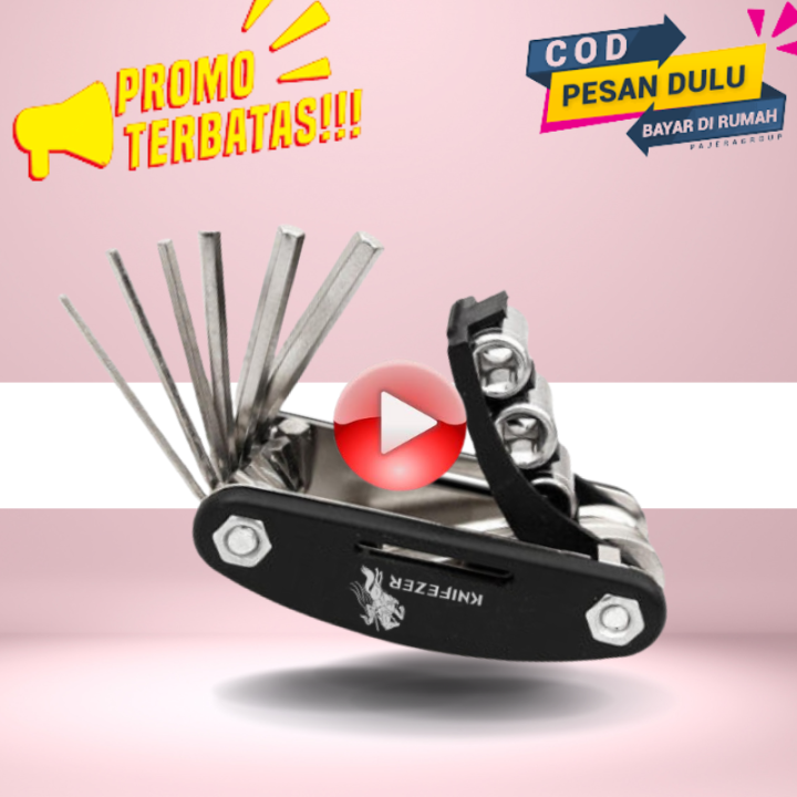 Pr0m0 G27 Kunci Set Sepeda Mltifungsi Tool Kit L Pas Sok Obeng Lipat Obeng plus kunci L lipat ...