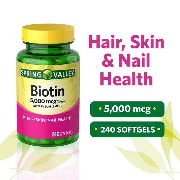 Spring Valley Biotin 5,000 mcg Dietary Supplement, 240 Softgels | Lazada PH