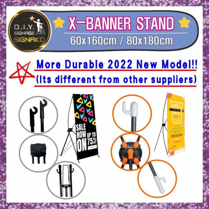 X Banner Stand 60x160 80x180 cm Standee Tarp Tarpaulin Display Signage ...
