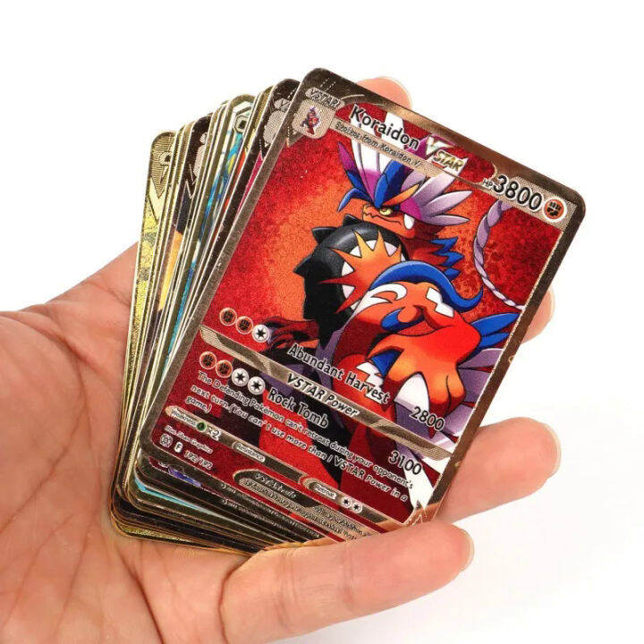 xiu1English Pokemon Metal Cards 10000HP Arceus Necrozma Vmax Vstar Game ...