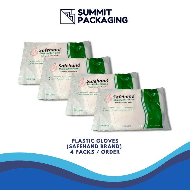 Safehand Disposable Plastic Gloves 400 pcs (4 packs of 100 pcs) | Lazada PH