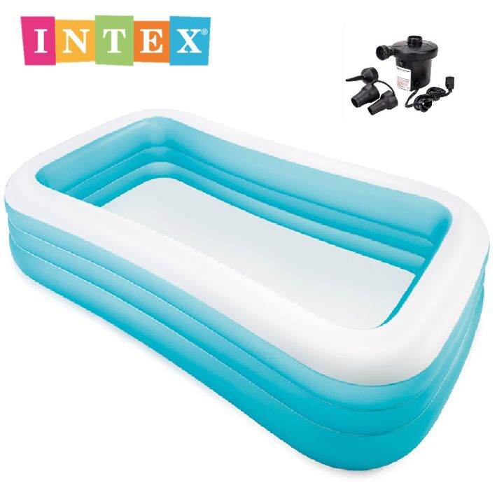 58484 Intex สระว่ายน้ำเป่าลมทรงสี่เหลี่ยม | Lazada.co.th