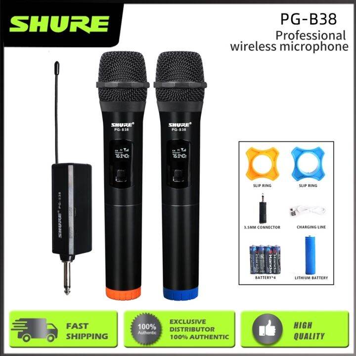 SHURE Wireless Microphone System ，with mini Rechargeable Receiver ...