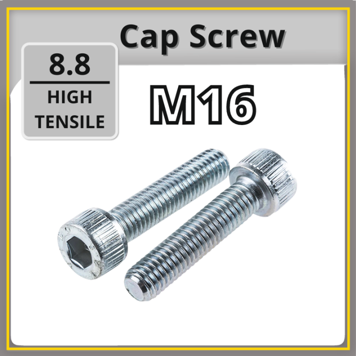 M16 Hex Socket Cap Screw DIN912 | Grade 8.8 High Tensile | Zinc Plating | M16 Screw | Skru Allen ...