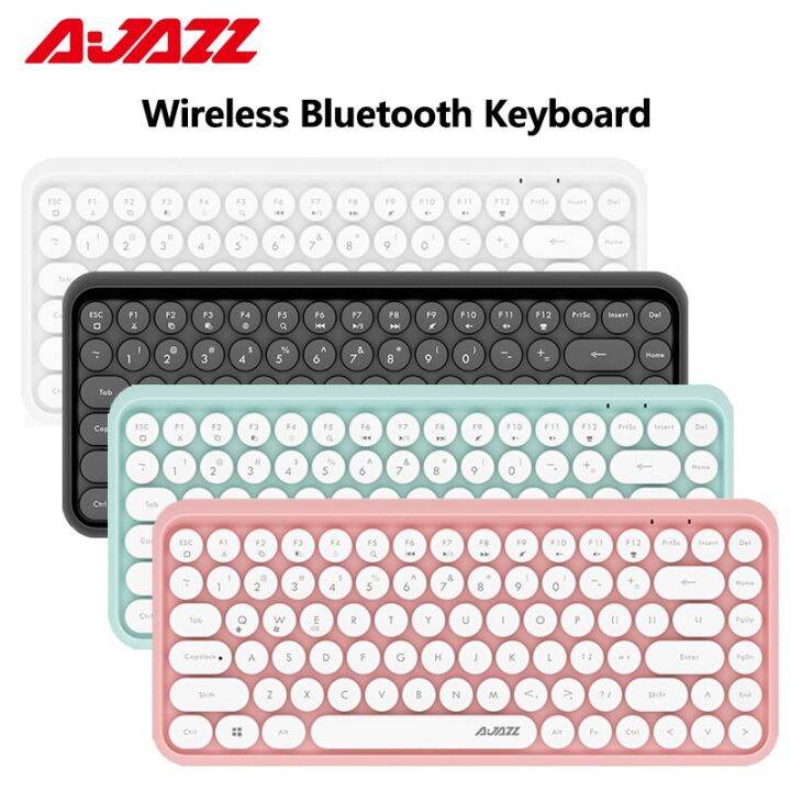 Ajazz 308i Wireless Bluetooth Keyboard 84 Keys Multi Device Portable Keyboard Retro Typewriter