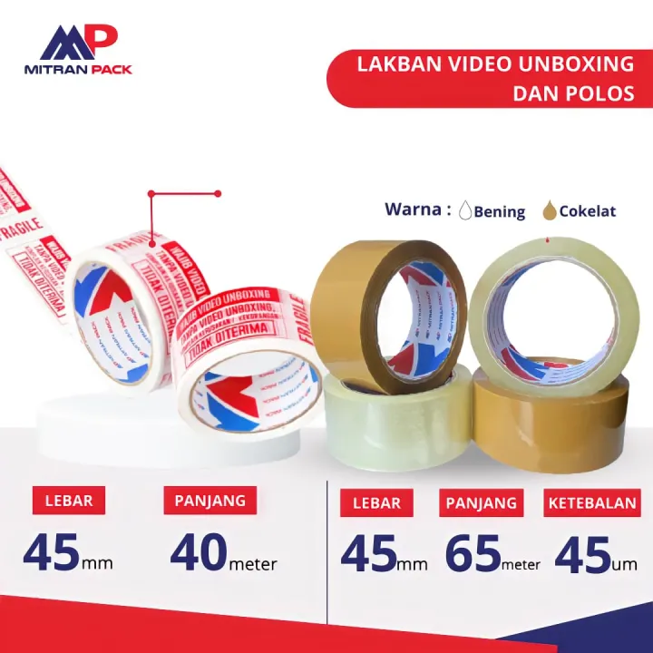 LAKBAN BENING 65 METER x 45 MM X 45 MICRON / LAKBAN BENING / OPP TAPE ...