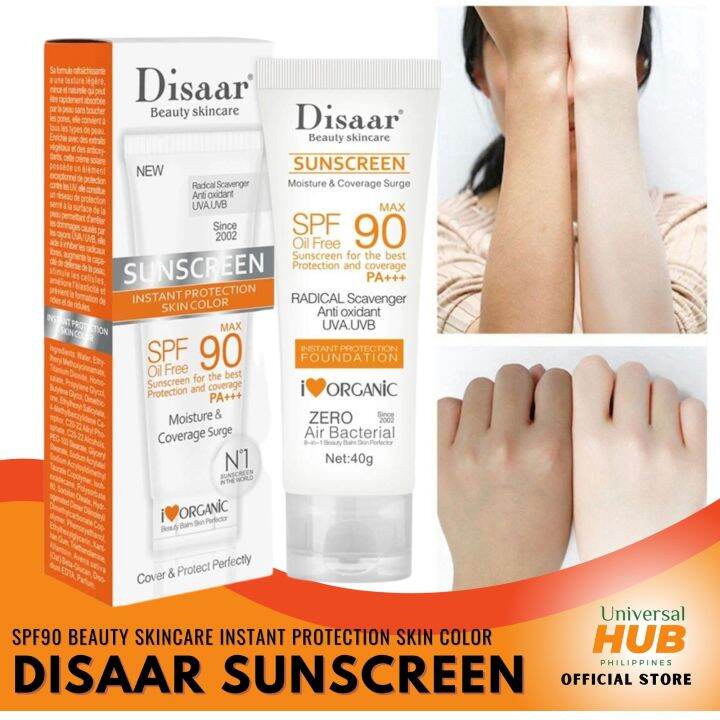 Disaar Facial Sunscreen Cream SPF 90 PA+ Moisturizing Skin Protect Sunblock | Lazada PH