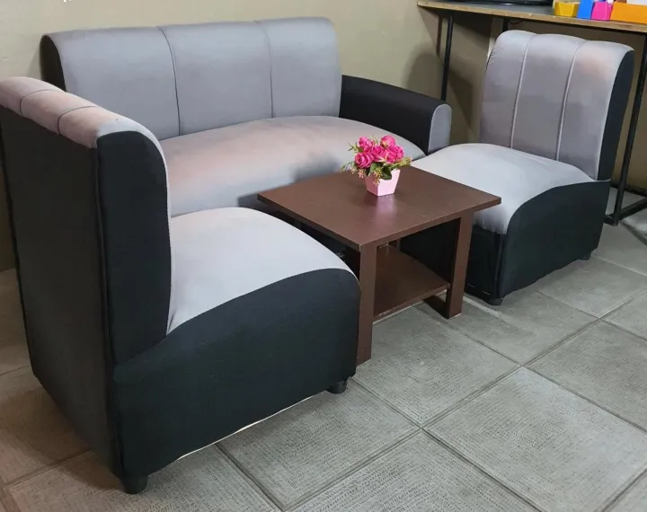 sala set grey fabric with center table | Lazada PH