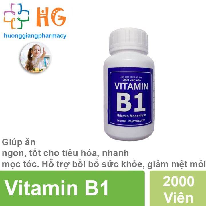 Vitamin B1 lọ to 2000 viên nén Bổ sung VTM B1 Ăn ngon Tốt cho tiêu hóa ...