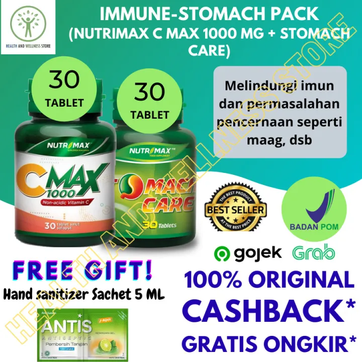 PAKET IMUN MAAG NUTRIMAX C MAX 1000 MG 30 TAB DAN STOMACH CARE 30 TAB ...
