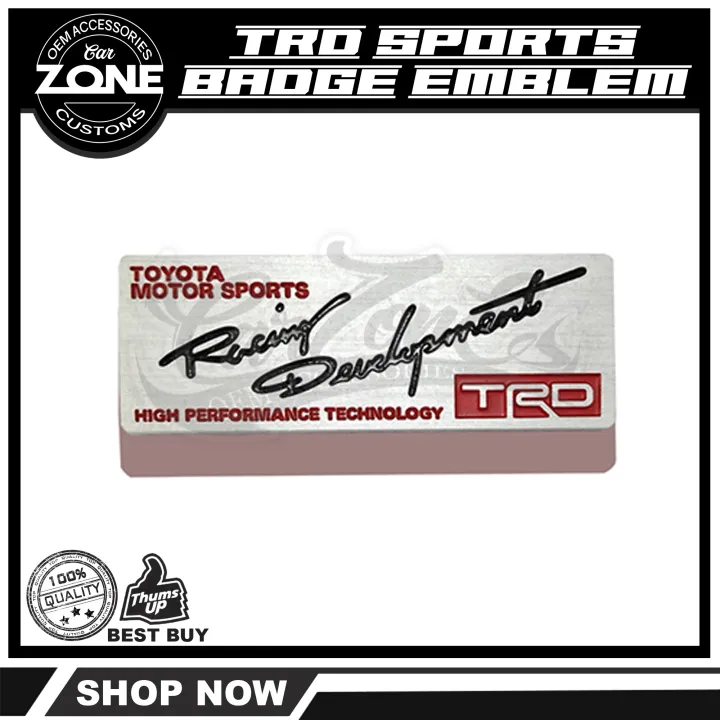 TRD Racing Development Script Aluminum Badge Emblem (for Toyota Cars ...