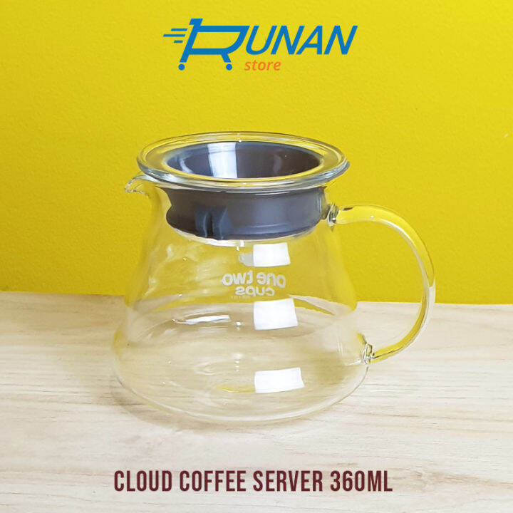 Coffee Server 360ml - Cloud Server Kopi 360 ml Kaca - Jug Kopi Teh V60 - Teko Kaca Kopi Small ...